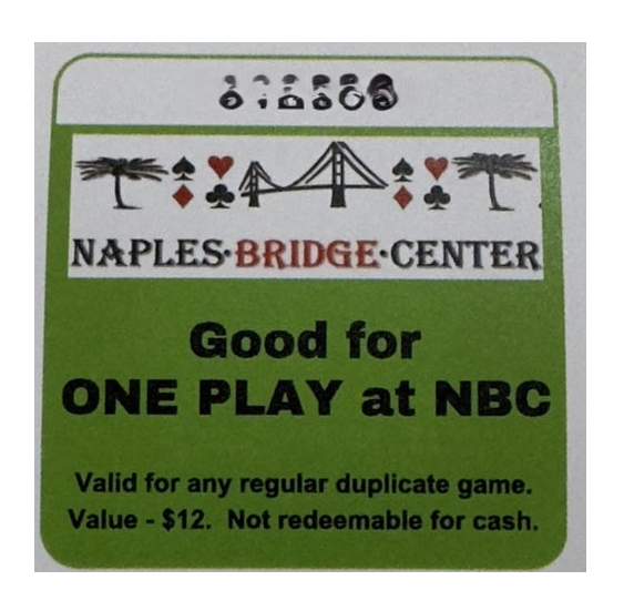 20 Game Play Coupons Online (MEMBERS ONLY) | Naples Bridge Center